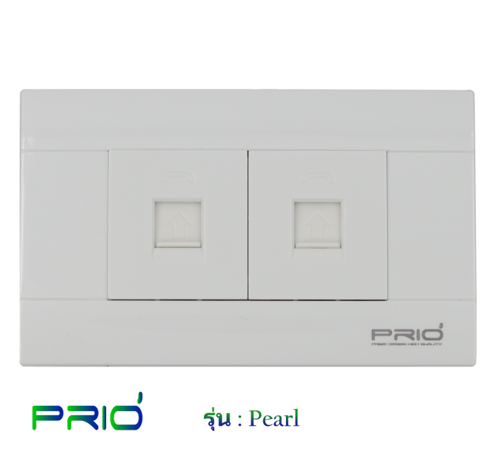 PRIO Pearl White ปลั๊ก โทรศัพท์ + ปลั๊ก โทรศัพท์ หน้ากากพลาสติก สีขาว ขาวกว่า สวยหรู | Lazada.co.th