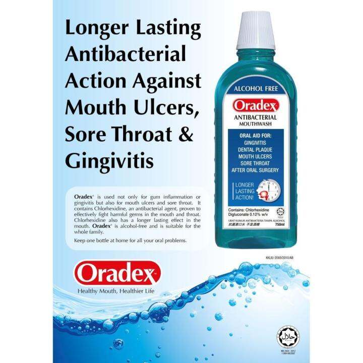 Oradex Antibacterial Mouthwash 400ml (Alcohol Free) | Lazada
