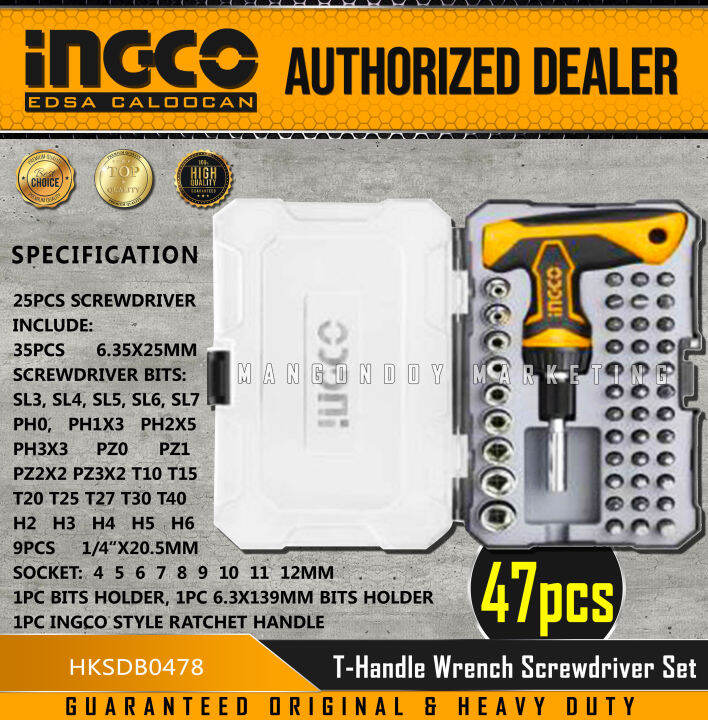INGCO 47pcs T-Handle Wrench Screwdriver Set (HKSDB0478) | Lazada PH