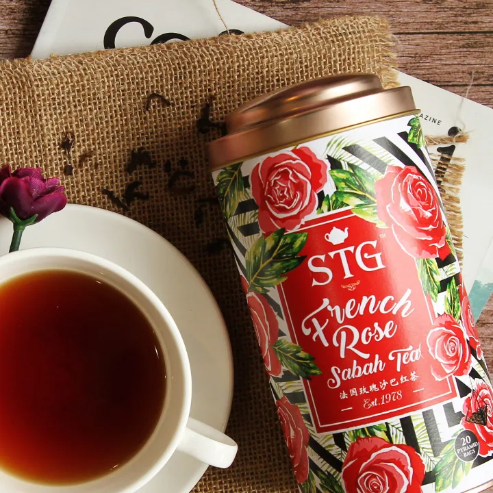 STG Deluxe Series French Rose Sabah Tea_20's Pyramid Tea Bags | Lazada