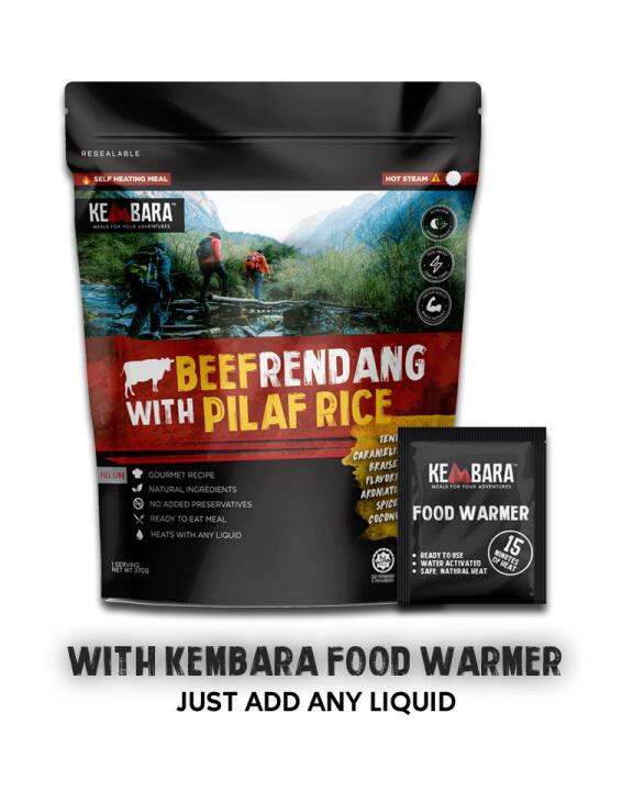 KEMBARA MEAL - BEEF RENDANG with PILAF RICE - (SELF-HEATING MEALS) | Lazada