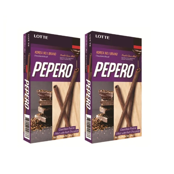 Pepero Double Choco-filled Covered Biscuits 40g - Pack of 2 | Lazada PH