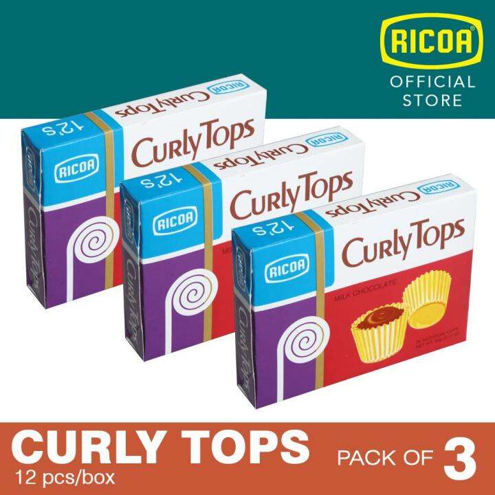 RICOA Curly Tops Milk Chocolate 12 Pcs in Box - Pack of 3 | Lazada PH