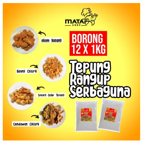 Borong Tepung Goreng Rangup Serbaguna 1kg x 12 | Lazada