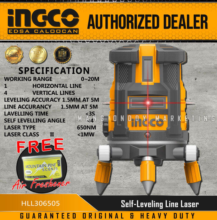 INGCO Self-Leveling Line Laser Working Range 0~20M HLL306505 with FREE ...