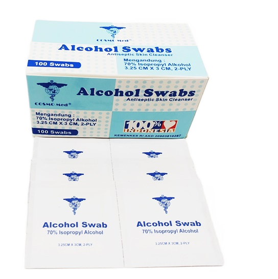 COSMO MED Alcohol Swab Tisu Alkohol 70% Isi 100 Pcs Pengganti Hand ...