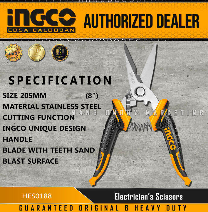 INGCO Electrician's Scissors 205mm (8") HES0188 | Lazada PH