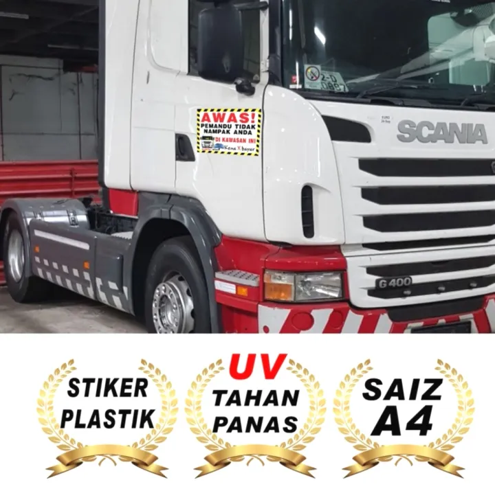 🔥READY STOCK🔥stiker lori#sticker Awas#sticker pemandu tidak nampak# ...