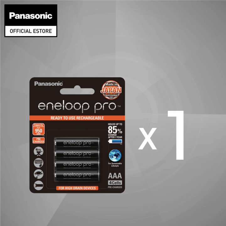 Panasonic Eneloop Pro Aaa Rechargeable Battery Pack Of 4 Black Bk