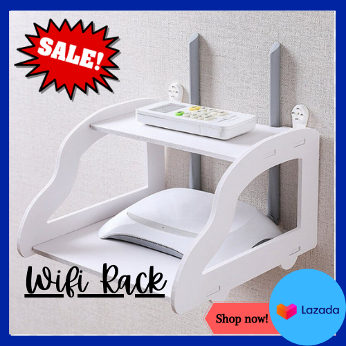Storage Rack Display Holder Double Floating Wall Mount Shelf Wood Desk ...