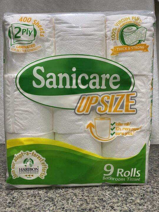 Sanicare Bathroom Tissue UPSIZE 9 Rolls 400 Sheets 2ply | Lazada PH