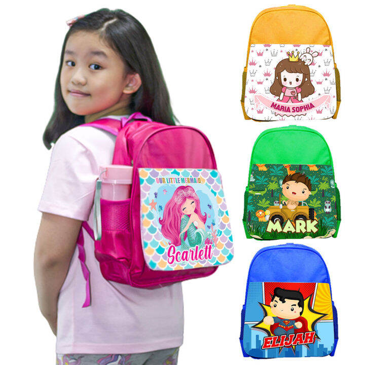 Customized Kiddie Backpack - Editable Name Photo w/ Cute Background New ...