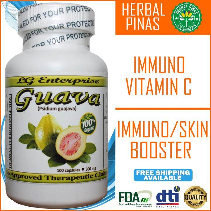 Guava Immuno and Skin Booster Pure and Natural 100 Capsules 500mg ...
