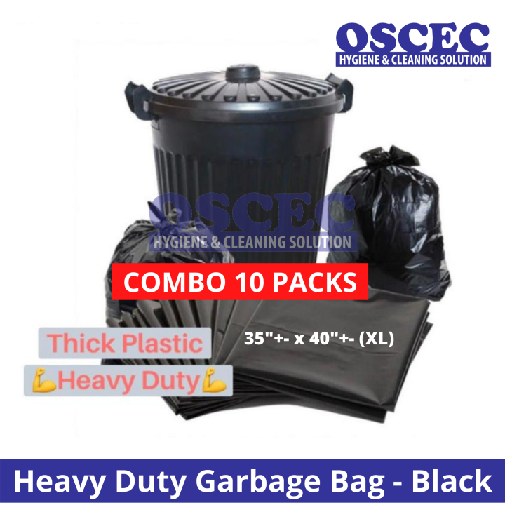 Heavy Duty XL Garbage Bag x 10 Packs / Plastic Big Rubbish Bag ...
