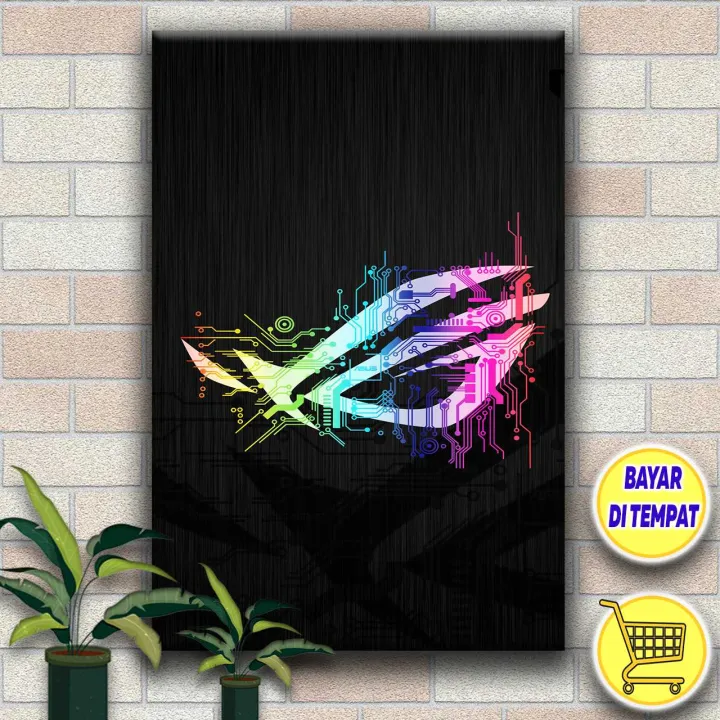 (Bisa COD) Hiasan Dinding Poster Kayu Asus ROG Wall Decorasi / Banyak ...