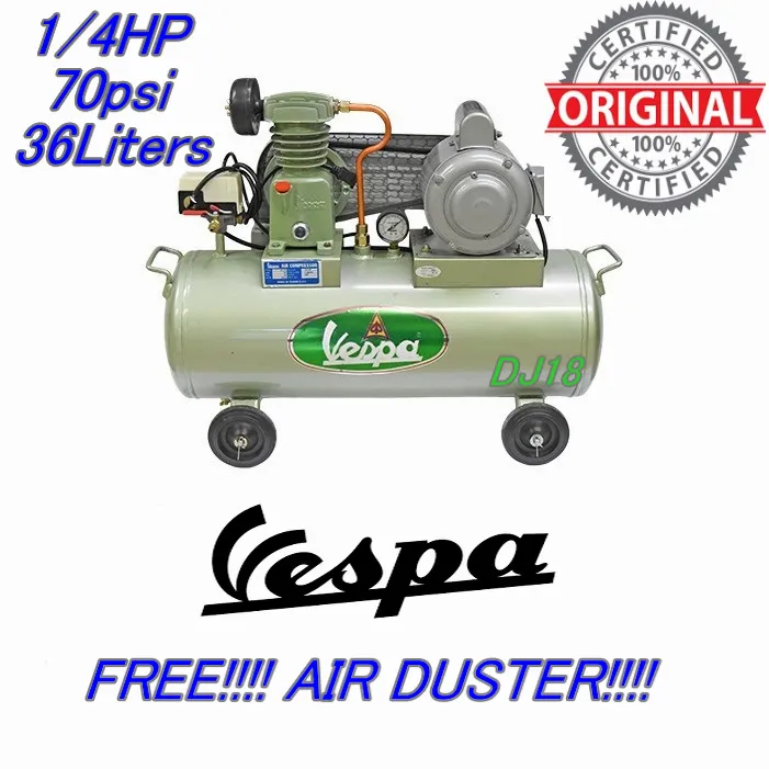 VESPA TAIWAN AIR COMPRESSOR 1/4 HP 36LITERS 70PSI With FREE HEAVY DUTY ...