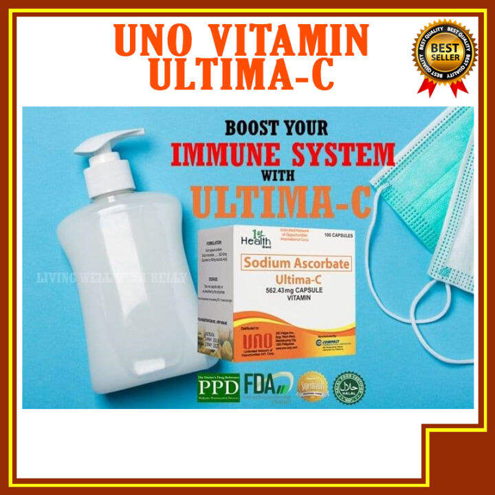 Uno Ultima-C Vitamin C 1 box with 100 Capsules same content as Sante ...
