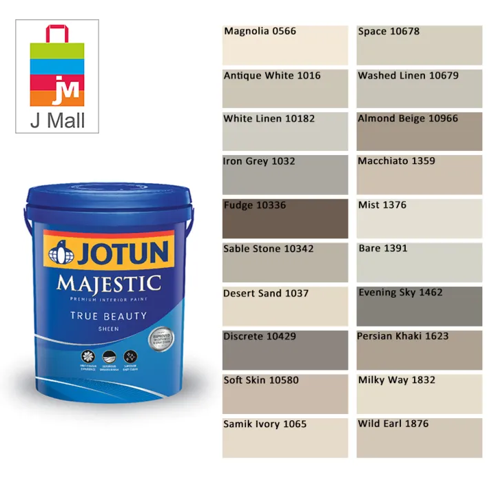 *📌📌* (0566-1876) 5L Jotun Interior Majestic True Beauty Sheen Shades of ...