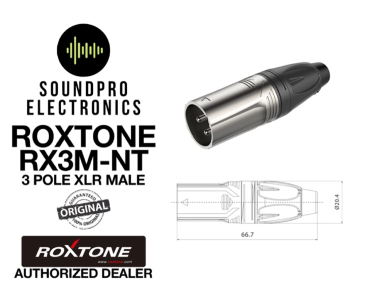 Roxtone RX3M-NT 3 Pole XLR Male | Lazada PH