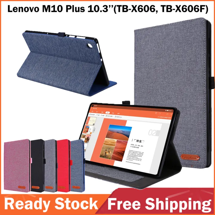 สำหรับLenovo Tab M10 Plus 10.3 ''TB-X606 TB-X606Fผ้ารูปแบบหนังPUฝาครอบ ...