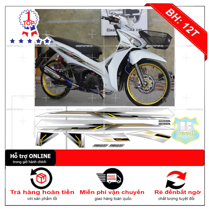 Tem rời wave 125i dán xe trắng | Lazada.vn