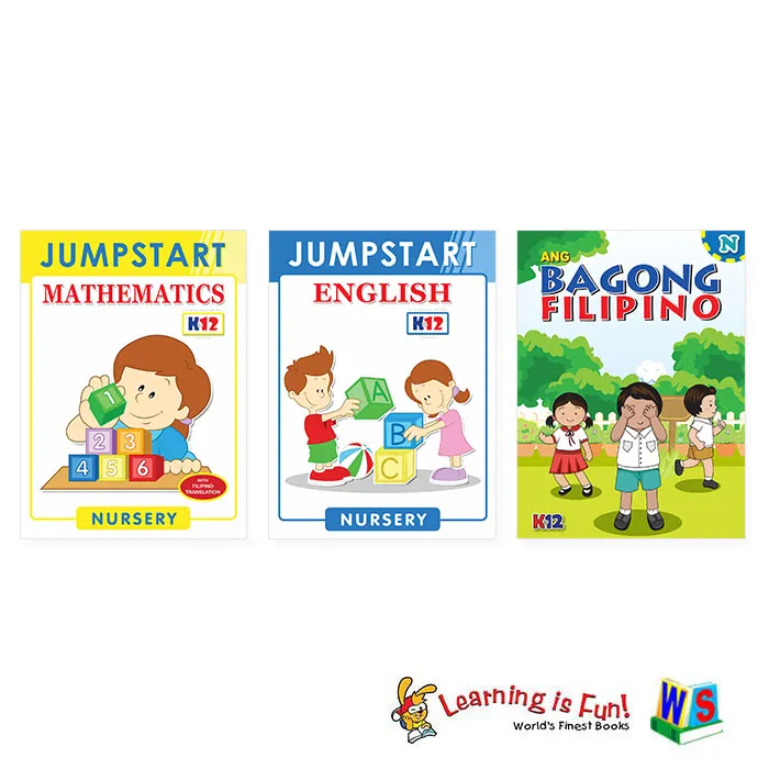 SET OF 3-WORKBOOK ANG BAGONG FILIPINO, JUMPSTART ENGLISH & MATH NURSERY ...