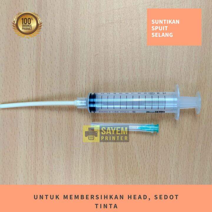Spuit Suntikan 10cc Selang Epson Original Refill Cleaning Cleaner Head ...