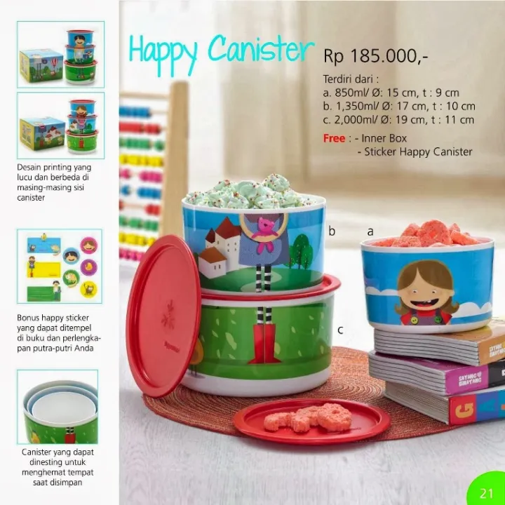 Tupperware Happy Canister (3) | Lazada Indonesia