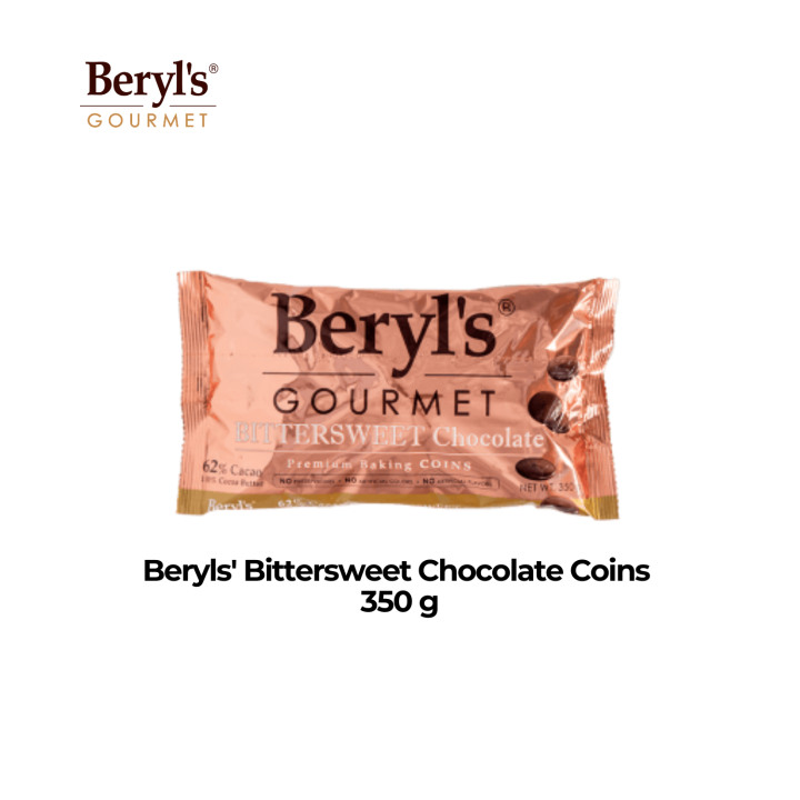 Beryl's Gourmet - Bittersweet Chocolate Premium Baking Coins (62% Cacao ...