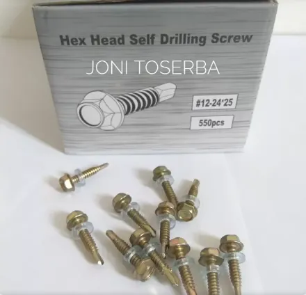 Skrup Drilling Sekrup Hex Head Self Drilling 12 x 25 550 pcs | Lazada ...