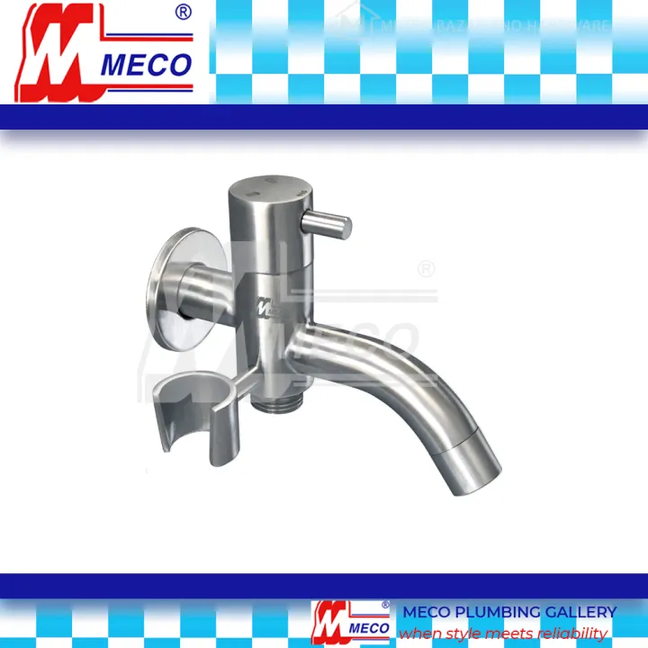 Meco Stainless Steel 304 Twin Outlet Faucet w/ Holder #2327-SST | Lazada PH