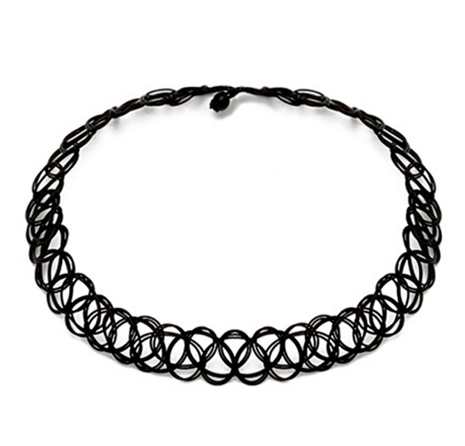 Basic Korean Tattoo Simple Choker (Black) | Lazada