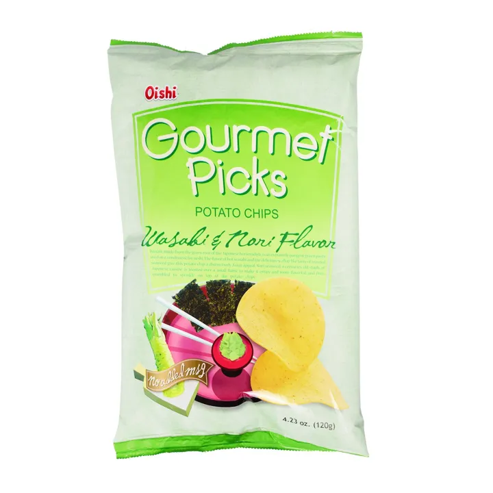 Oishi Gourmet Picks Potato Chips Wasabi & Nori Flavor 120g | Lazada PH