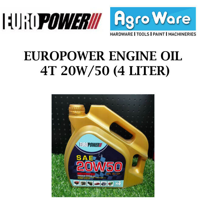 EUROPOWER 4T ENGINE OIL 20W/50 4 LITER | Lazada