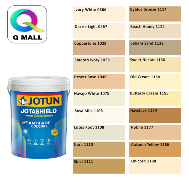 (0566-1188) 1L Jotun Jotashield Antifade Colours Exterior Paint Part 1 | Lazada