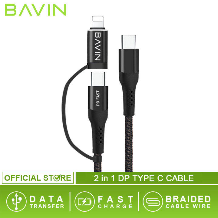 Uni BAVIN CB189 PD + TYPE C Real Fast Charging Nylon Braided Aluminum ...