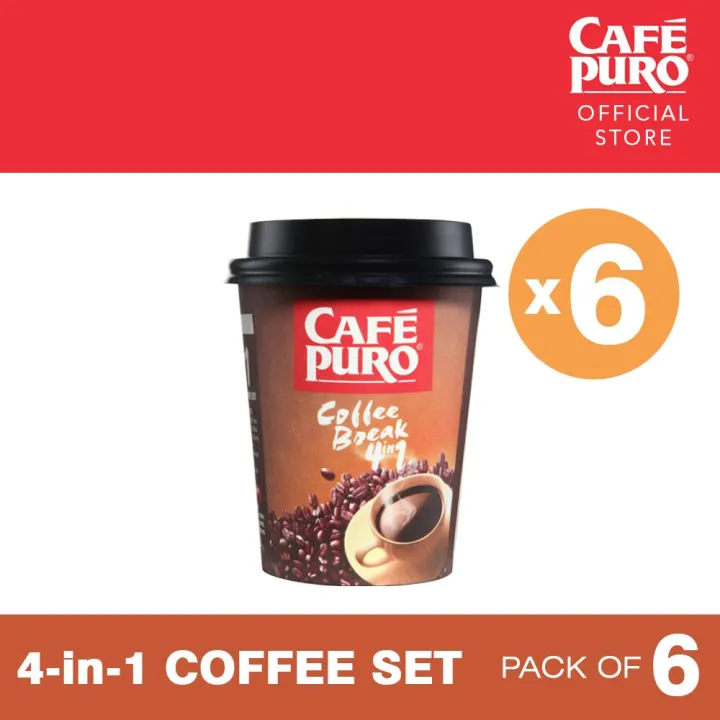 CAFE PURO 4-in-1 Coffee Break Coffee Set - Pack of 6 | Lazada PH