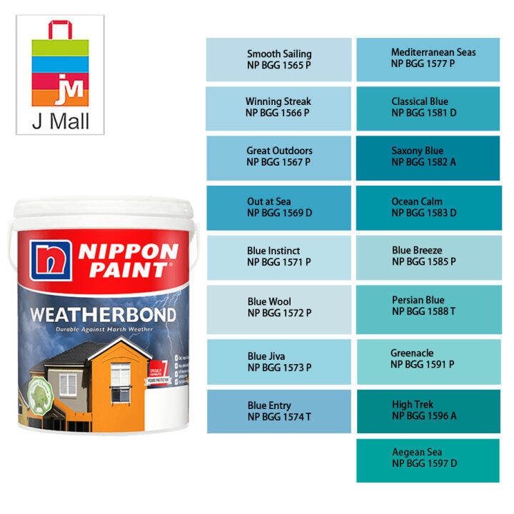 (1565-1597) 1L Nippon Paint Exterior Weatherbond Delightful Greens ...