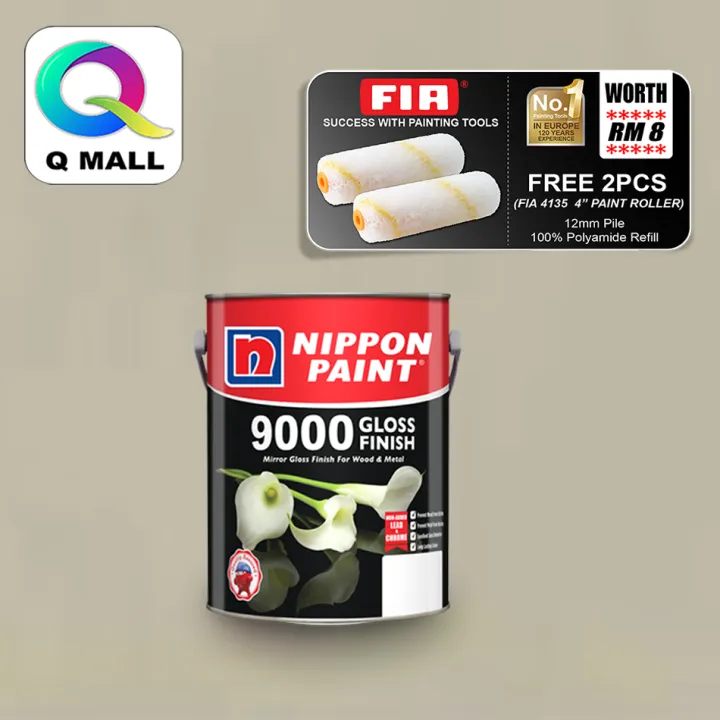 1L Nippon Paint 9000 Gloss Finish Wood & Metal Graystone 4012 T | Lazada