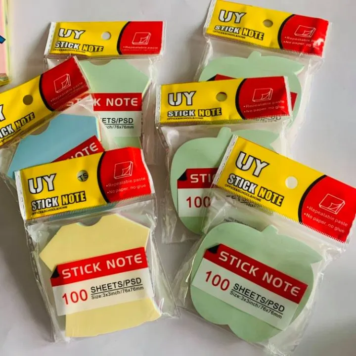 Stick Note Pad 100 sheets 3x3 inch (SHAPED) | Lazada PH