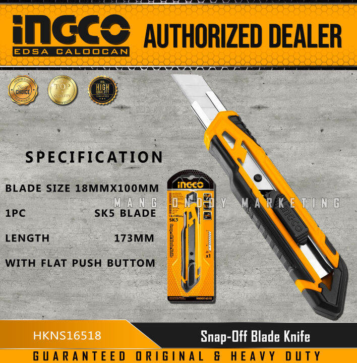 Ingco Snap Off Blade Knife Hkns16518 18mm X 100mm Lazada Ph