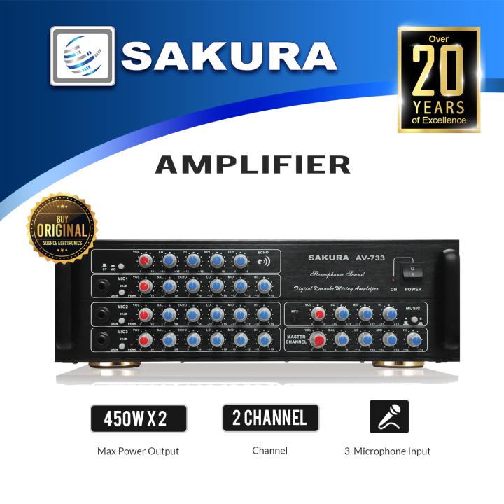 Sakura AV-733 Digital Karaoke Mixing Amplifier 450W | Lazada PH