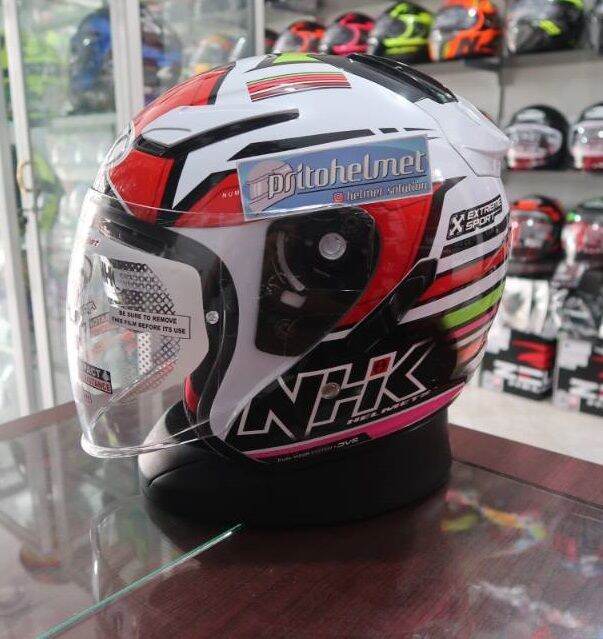 NHK R1 Red White 2Visor Ready Pinlock | Lazada Indonesia