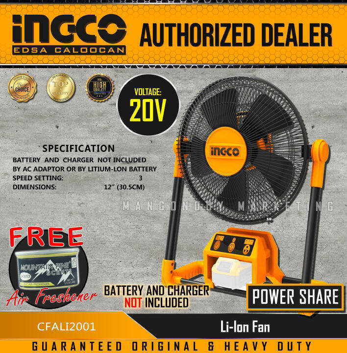 Ingco Li-ion Fan 20V (CFALI2001) with FREE Mountain Pine Scents | Lazada PH