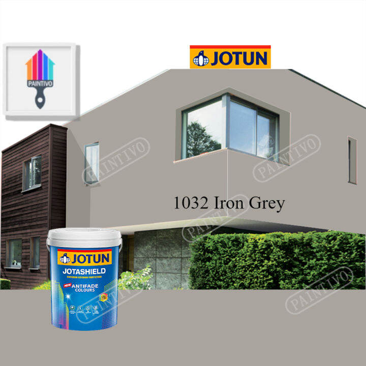 1032 Iron Grey 5L Jotun Jotashield Antifade Colours Exterior Anti Algae & Anti Fungal Cat ...