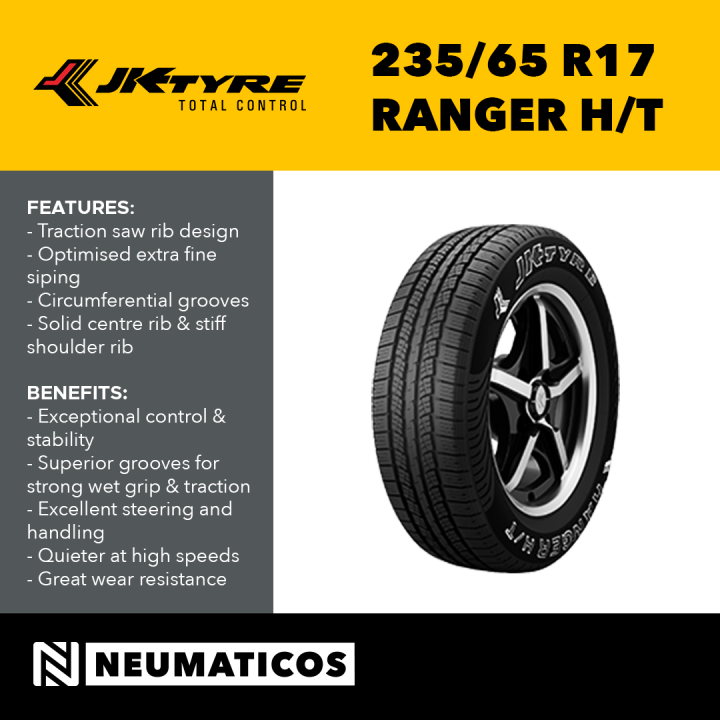 JK Tyre 235-65/R17 4PR Ranger HT Highway Terrain SUV Tires Made in India | Lazada PH