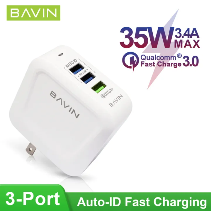 LEEKI Bavin PC525 35W Fast Charger Dual 3.4A Auto ID USB Output and Qualcomm 3.0 USB Output For ...