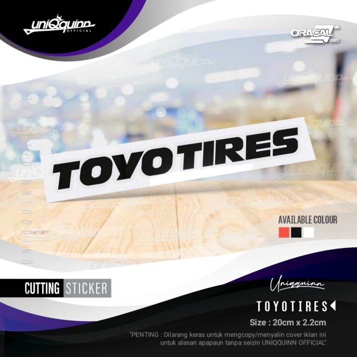 UQ Cutting Sticker Toyo Tires | Stiker Mobil Toyotires - Hitam | Lazada ...