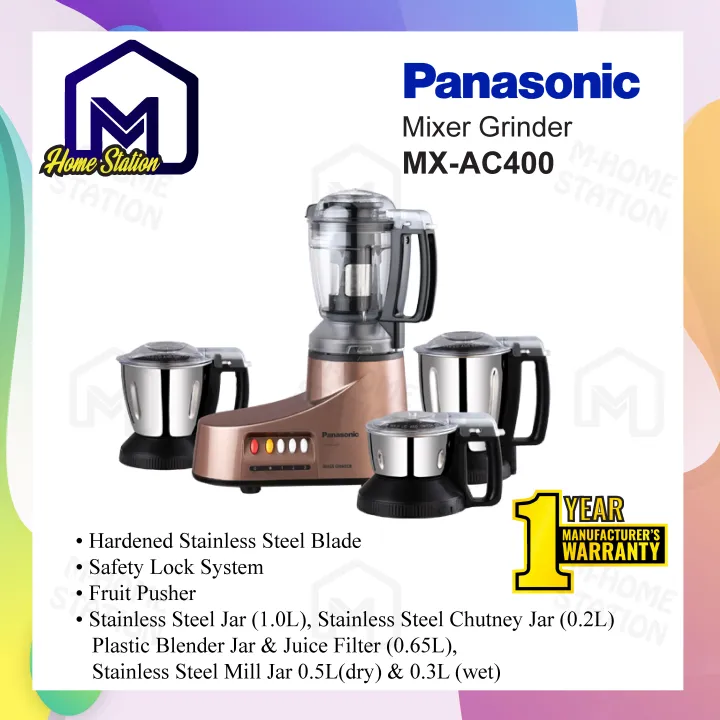 Panasonic Mixer Grinder (Multipurpose Jar) MX-AC400 / MX-AC400TSK | Lazada