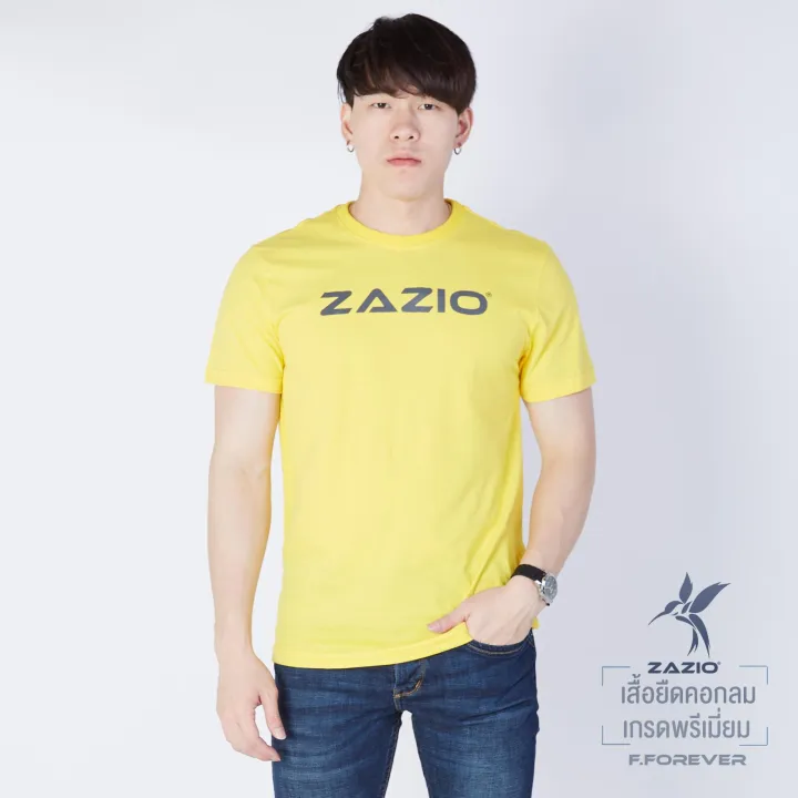 ZAZIO เสื้อยืดผู้ชายมินิมอล เสื้อยืดคอกลมผู้ชาย เกรดพรีเมี่ยม สีเหลือง ...